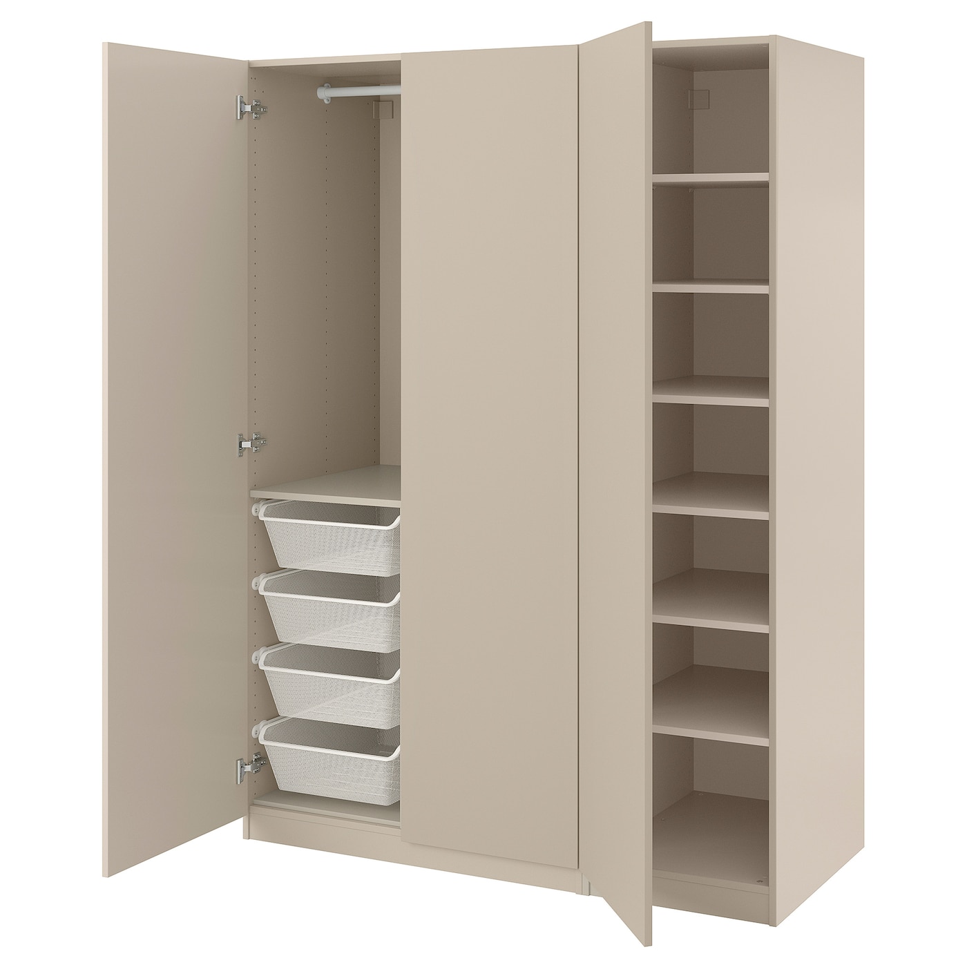 Шкаф - IKEA PAX/FORSAND/ПАКС/ФОРСАНД ИКЕА, 150х60х201,2 см, серый за ...