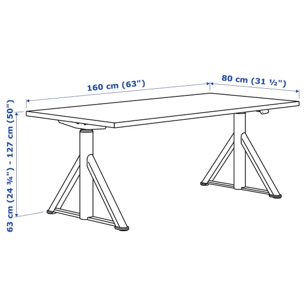 Стол и стул - IKEA KALLAX / LOBERGET / ЛОБЕРГЕТ КАЛЛАКС ИКЕА, белый/под ...