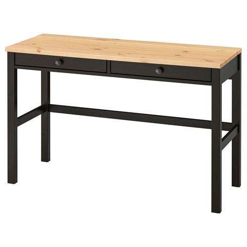 Письменный стол - IKEA HEMNES, 120х47 см, черный/светло-коричневый ...